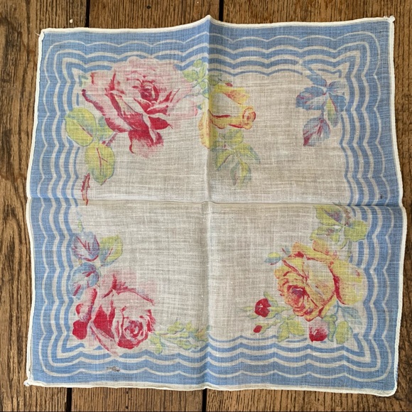 Vintage | Accessories | Vintage Rose Handkerchief | Poshmark